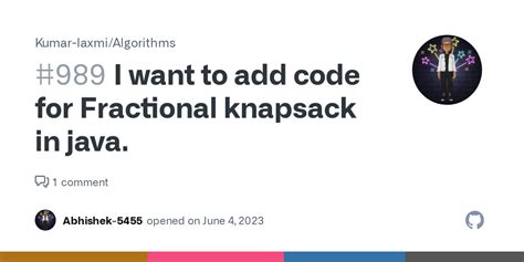 I Want To Add Code For Fractional Knapsack In Java · Issue 989