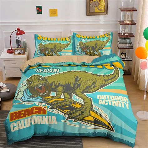 Housse de couette dinosaure pour l été Le T rex francais
