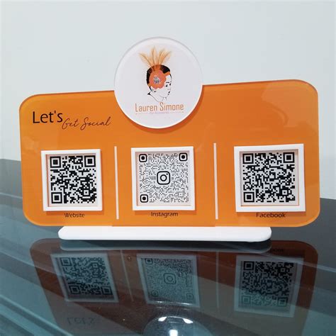 Qr Code Single Social Media Sign Qr Code Sign 3 Icon Qr Etsy