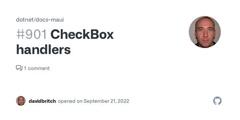 CheckBox Handlers Issue 901 Dotnet Docs Maui GitHub