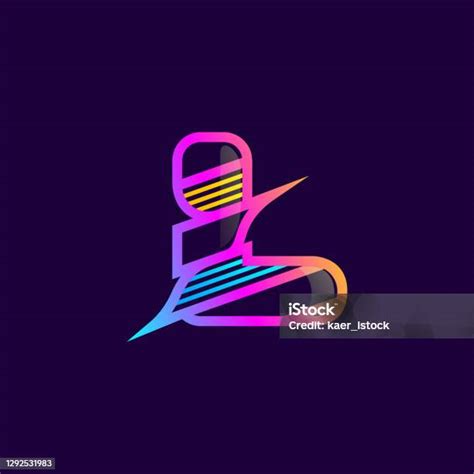 대각선 멀티 컬러 라인l 문자 로고 Dj에 대한 스톡 벡터 아트 및 기타 이미지 Dj 그라데이션 기술자 Istock