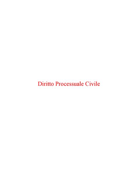 Diritto Processuale Civile Riassunto Sintesi Del Corso Di Diritto
