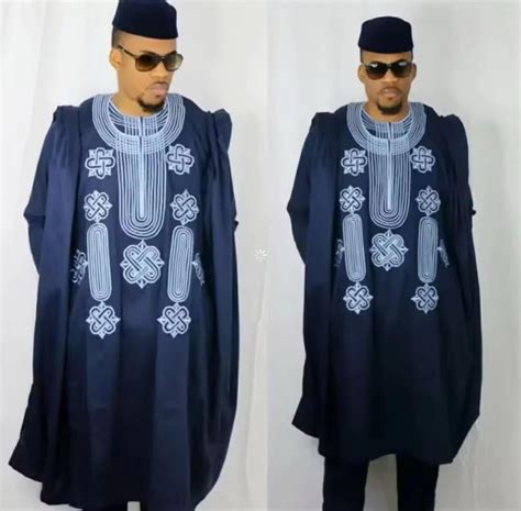 African Men Agbada Embroidery 3 Pieces Boubou Suit Etsy