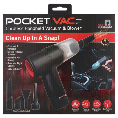 Pocket Vac Cordless Handheld Vacuum And Blower 1 Each Delivery Or