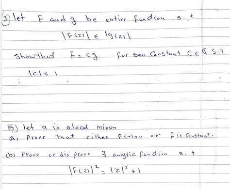 Solved Let F And G Be Entire Function T F Z G Z Chegg