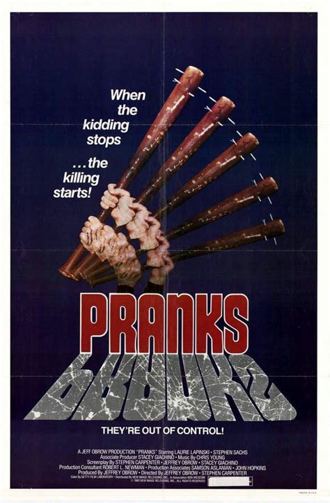 Pranks American Horror Movie Horror Movie Posters Slasher Movies