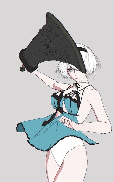 Safebooru 1girl Black Blindfold Blindfold Breasts Closed Mouth