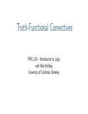 Unit Part Truth Functional Connectives Pdf Truth Functional Connectives PHIL A