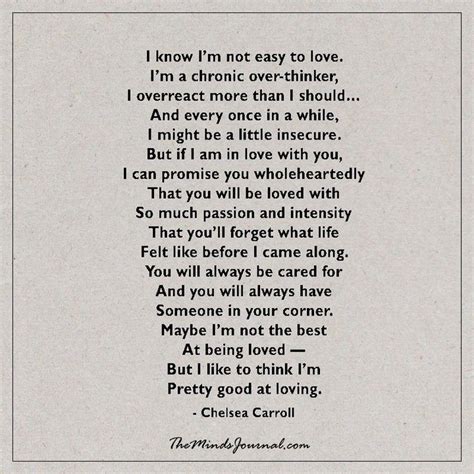 I Know Im Not Easy To Love