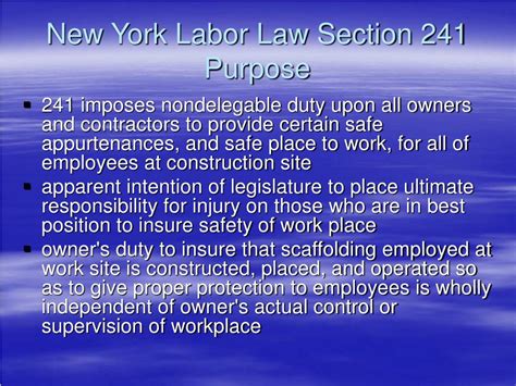 Ppt New Developments In New York Labor Law Sections 200 240 And 241