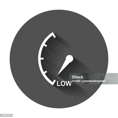 Speedometer Takometer Ikon Tingkat Rendah Bahan Bakar Ilustrasi Stok