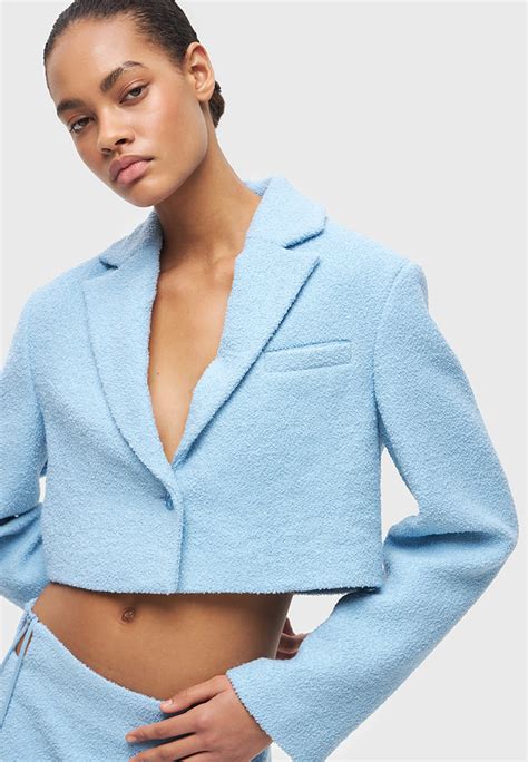 Жакет укороченный Голубой женский купить в интернет магазине по выгодной цене арт 2400525 21