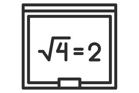 School Board With Math Equation Line Ico Graphic By Microvectorone