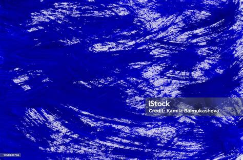 그런 지 파란색과 흰색 손으로 그린 텍스처 템플릿입니다 아크릴 페인트로 종이에 혼란스러운 붓놀림 바다에 대한 스톡 벡터 아트 및 기타 이미지 Istock