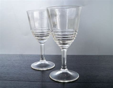 On Hold Manuel Vintage Wine Glasses Art Deco With Horizontal Etsy
