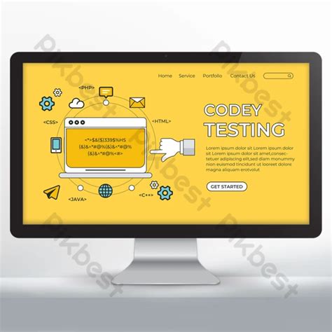 Yellow Background Code Test Web Design Psd Free Download Pikbest