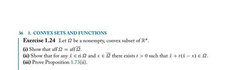 Solved 36 1 Convex Sets And Functions Exercise 1 24 Let Ω