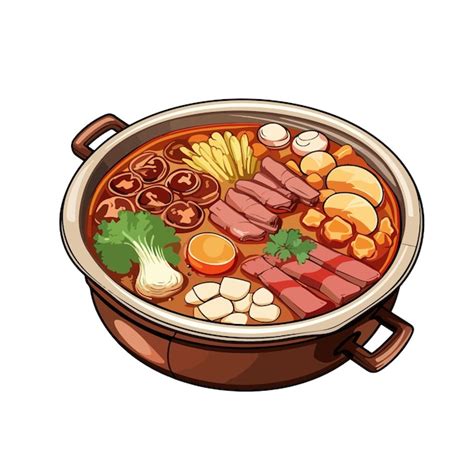 Premium Vector Handdrawn Cartoon Hot Pot On A Pure White Background Handdrawn Cartoon Illustration