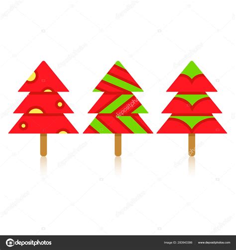 Vector Illustration Christmas Trees Card Stock Vector By ©loopang 283943386