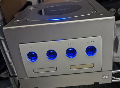 Gamecube Controller Port With New Battery And Leds Installed In Each