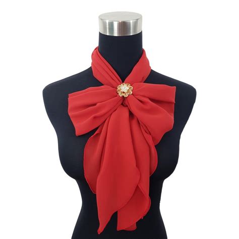 Womens Sheer Chiffon Neck Scarf And Trio Ring Boxed T Set Red By