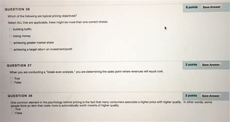 Solved Points Save Answer QUESTION Which Of The Chegg Com