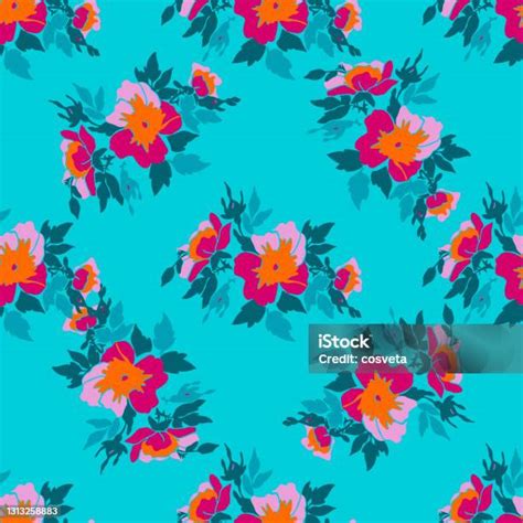 꽃 장미와 가지를 그리기 분홍색 색상 꽃 원활한 패턴 자연 추상적 인 배경 벡터에 꽃 라인 아트 식물 일러스트 그래픽 디자인 프린트 트렌디 한 파란색 밝은 벽지 0명에 대한