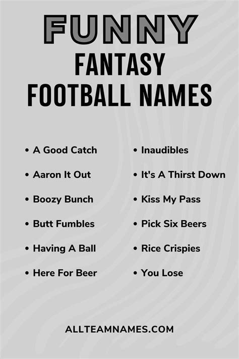 Funny Inappropriate Fantasy Football Names Guidestolf