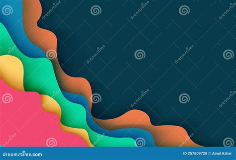 Abstract Colorful Soft Dynamic Wavy Shape Papercut Background Stock Vector Illustration Of