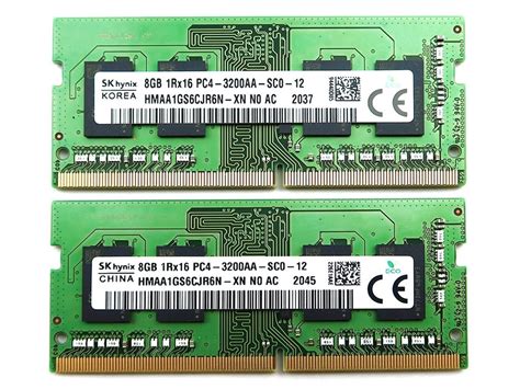 SK Hynix 16GB (2 x 8GB) PC4-25600 (DDR4-3200) Memory (HMAA1GS6CJR6N-XN ...