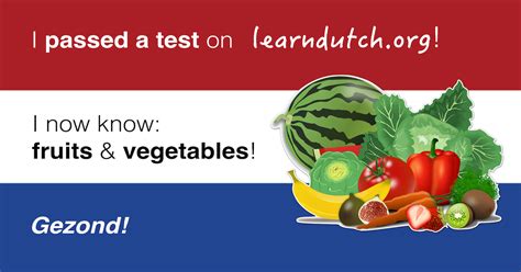 Dutch Vocabulary Test 31 Fruits And Vegetables Learn Dutch Online