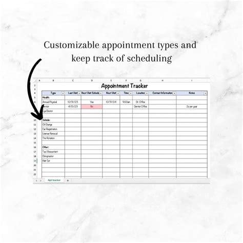 Excel Appointment Tracker Downloadable Appointment Spreadsheet Simple