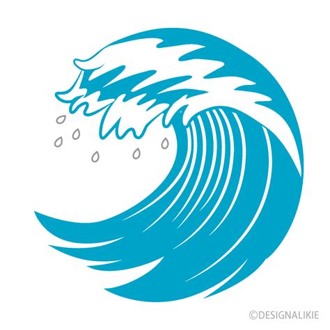 Simple Light Blue Ocean Wave Clip Art Free Png Image｜illustoon