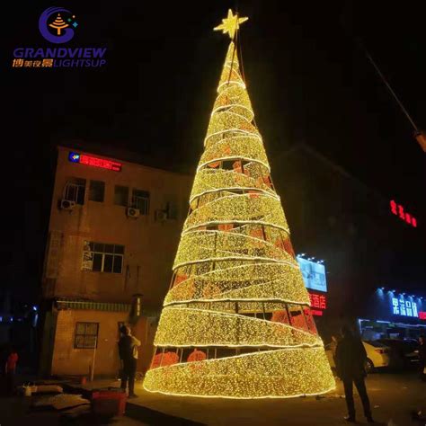 Supply 3d Outdoor Giant Metal Spiral Lighted Led Christmas Tree