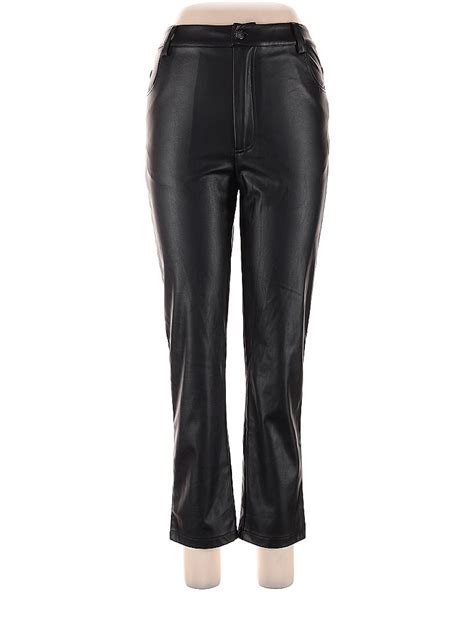 Assorted Brands Solid Black Faux Leather Pants Size 8 62 Off Thredup