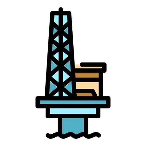 Premium Vector Production Sea Drilling Rig Icon Outline Production Sea Drilling Rig Vector