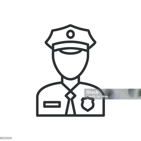 경찰 아이콘 벡터입니다 경찰관 책임자 아바타 그림 경찰관에 대한 스톡 벡터 아트 및 기타 이미지 경찰관 아이콘 보안
