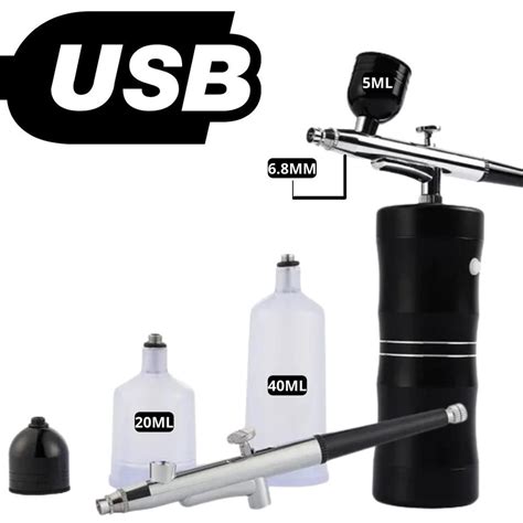 Compressor Aerógrafo Recarregável Airbrush Sem Fio Portátil Submarino