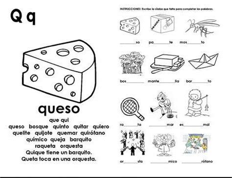 Palabras Con La Letra Q Para Preescolar Conciencia Fonológica