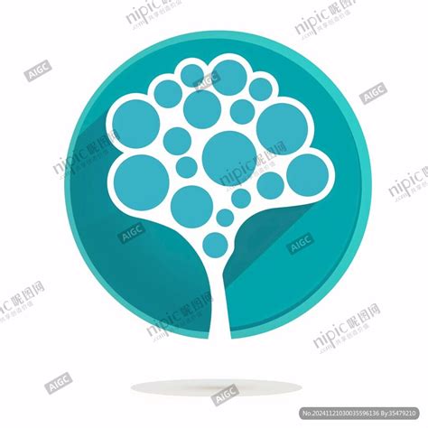 Ai创作图抽象树logo 科技树标志 绿化树标志 大树创意图标 绿色球体logo 健康树元素 钱币树logo 生物标志制药标志 树元素logo