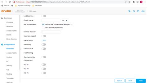 MAC Authentication Issue With Radius Server Controllerless Networks