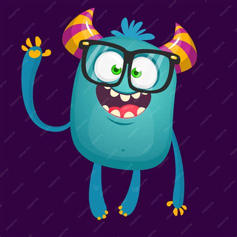 Pie Grande Divertido Con Anteojos Agitando La Ilustración Vectorial Del