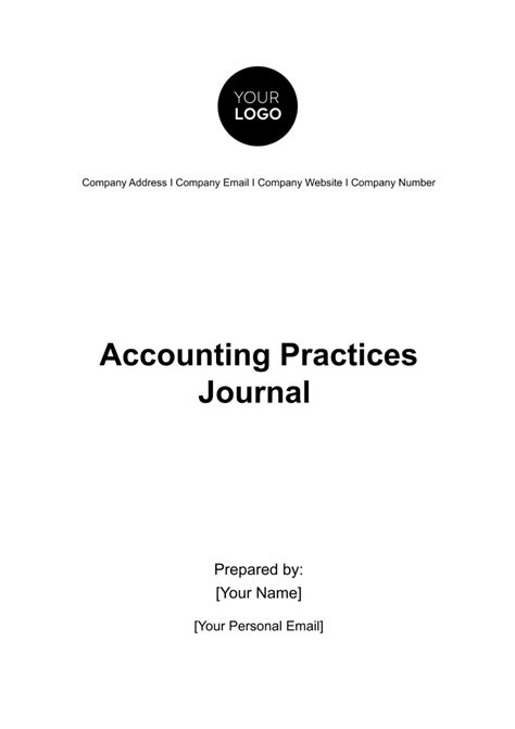 Free Accounting Practices Journal Template To Edit Online