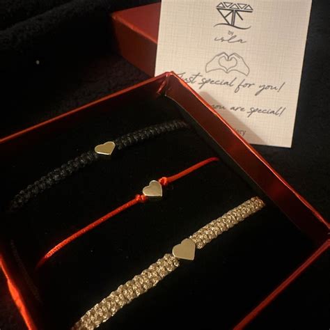 Set Of 2 Custom Couple Bracelets Personalized Gold Heart Beaded