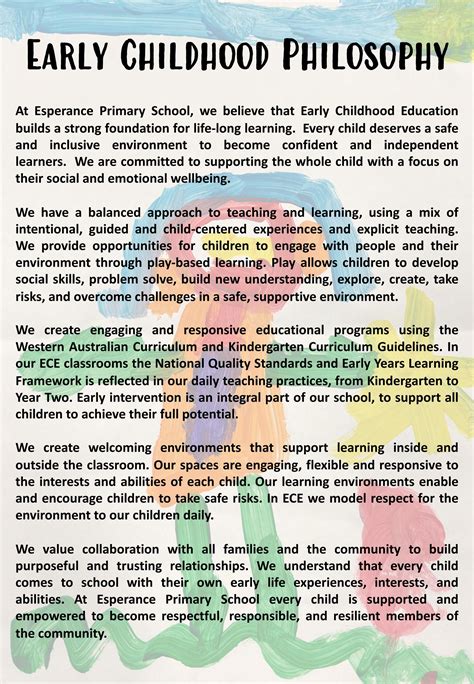 Sample Educational Philosophy Statement Career Education