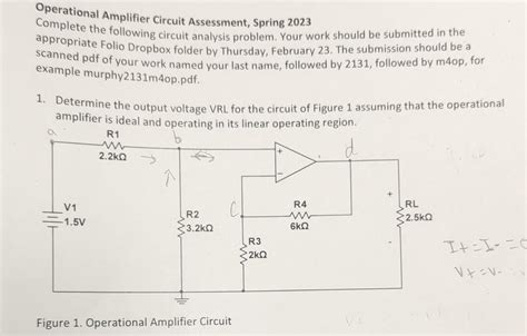 Solved Operational Amplifier Circuit Assessment Spring 2023