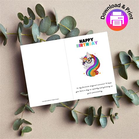 Printable Cute Birthday Card Digital Download Birthday Cards For