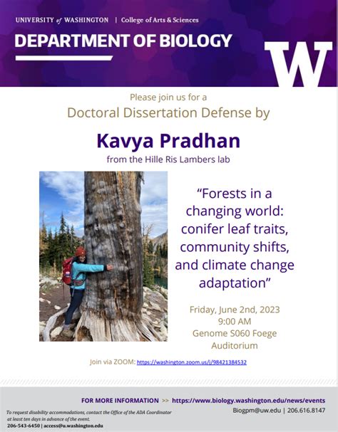 Kavya Pradhan Thesis Defense Uw Biology
