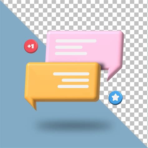 채팅 거품 메시지 아이콘 3d 렌더링 프리미엄 Psd 파일