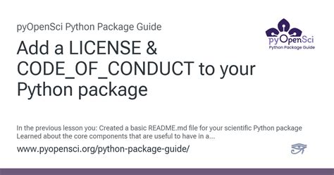 Add A License Code Of Conduct To Your Python Package Python